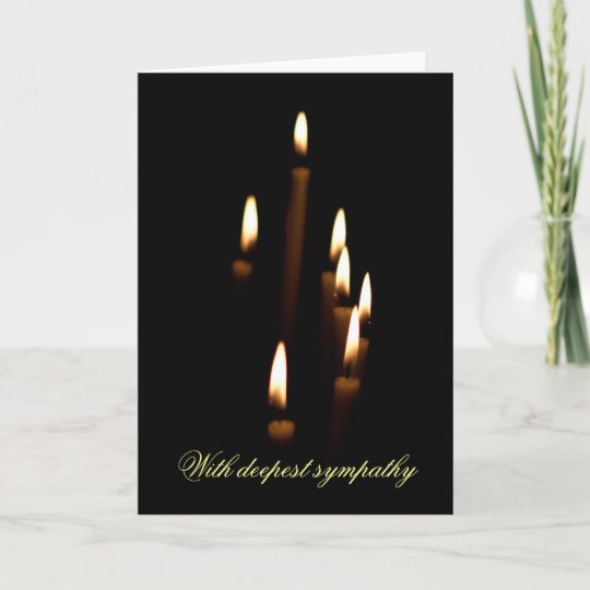 Lit candles sympathy card | Zazzle.com