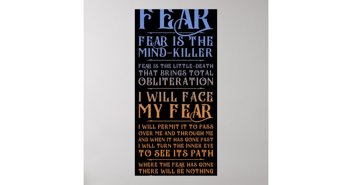 Litany Against Fear Dune 2021 Poster | Zazzle