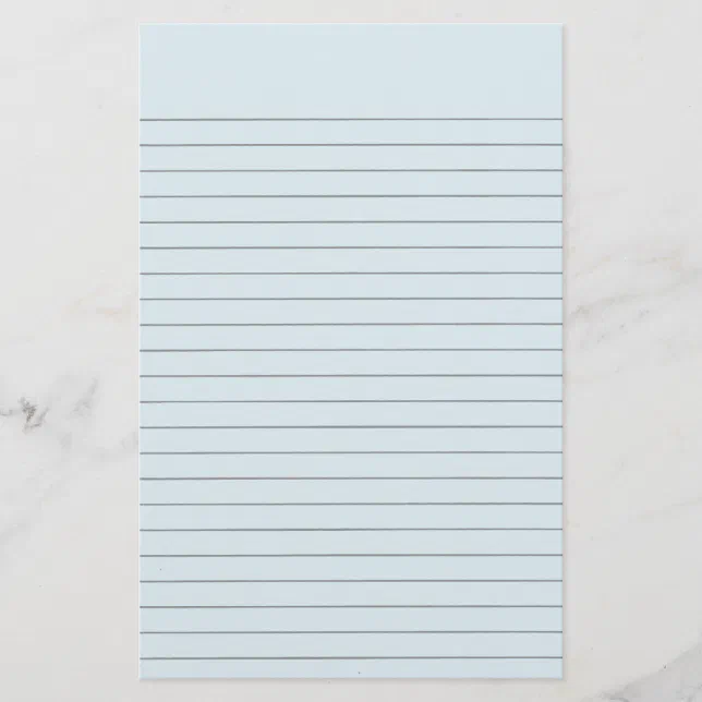 Lite Blue Lined Stationery | Zazzle