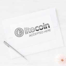 Litecoin Accepted Here Rectangle Stickers | Zazzle