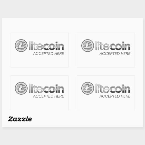 Litecoin Accepted Here Rectangle Stickers | Zazzle