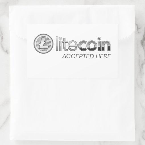 Litecoin Accepted Here Rectangle Stickers | Zazzle