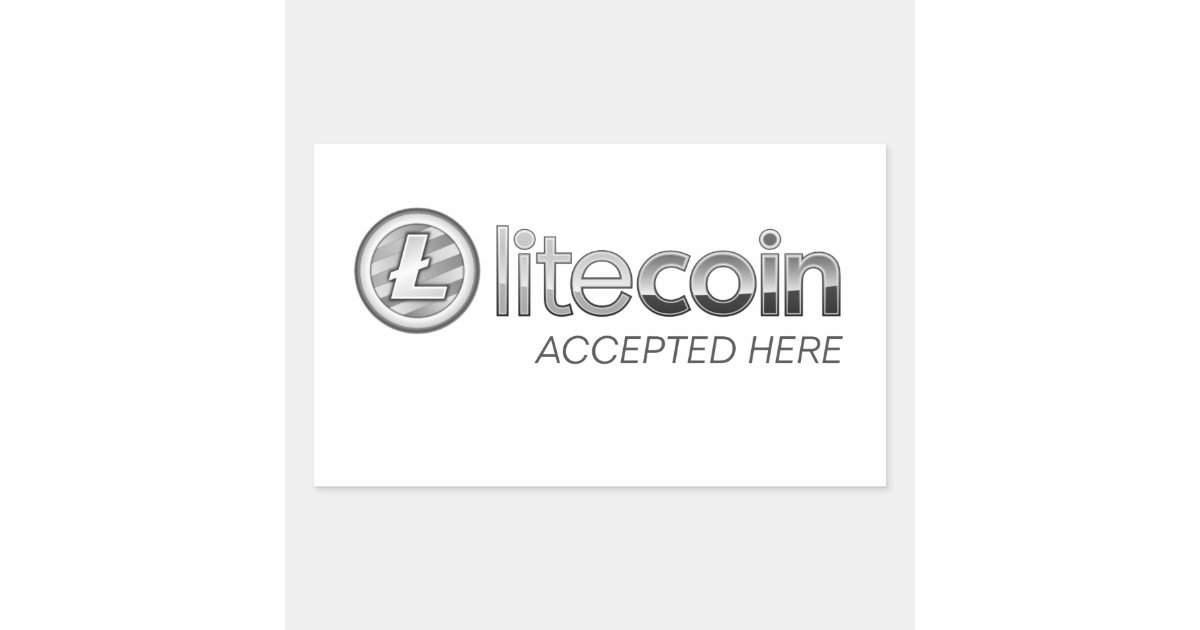 Litecoin Accepted Here Rectangle Stickers | Zazzle