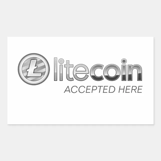 Litecoin Accepted Here Rectangle Stickers | Zazzle