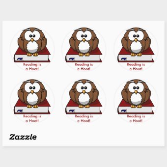 Literacy Awareness: Reading is a Hoot Classic Round Sticker | Zazzle