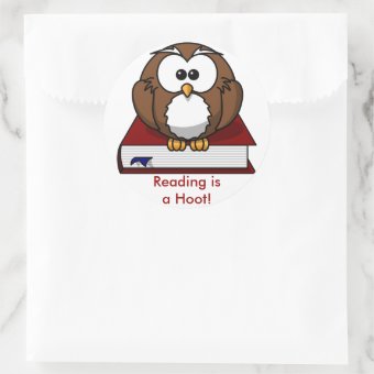 Literacy Awareness: Reading is a Hoot Classic Round Sticker | Zazzle