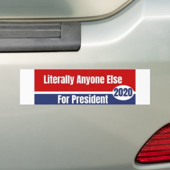 Literally Anyone Else 2020 Bumper Sticker | Zazzle