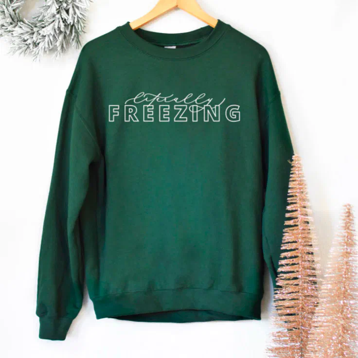 Literally Freezing Funny Winter Sweatshirt | Zazzle