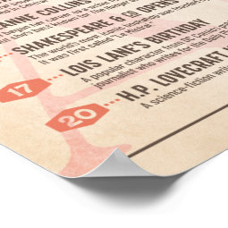 Literary Calendar August Poster | Zazzle