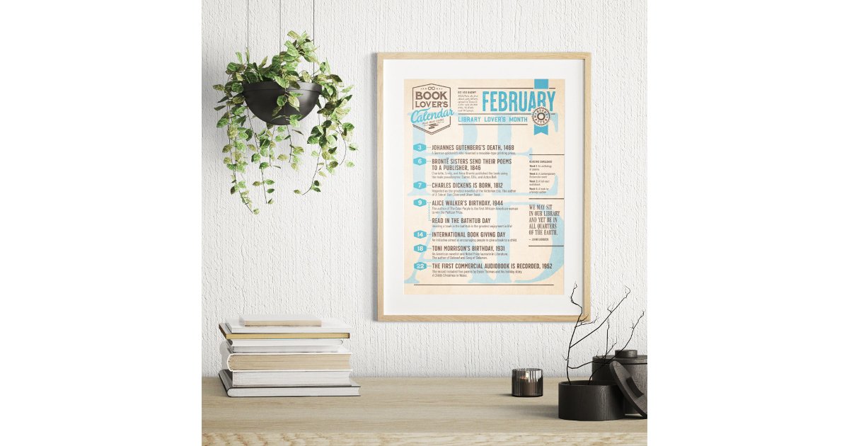Literary Calendar February Poster | Zazzle