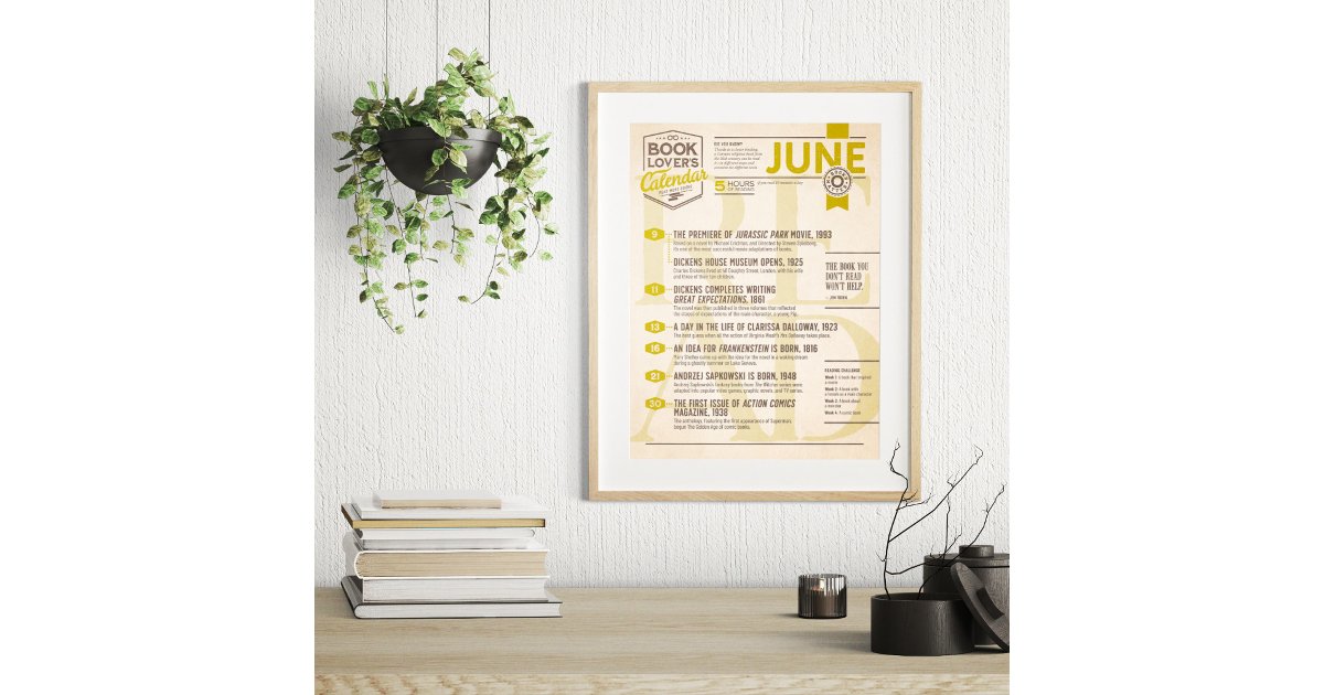 Literary Calendar June Poster | Zazzle