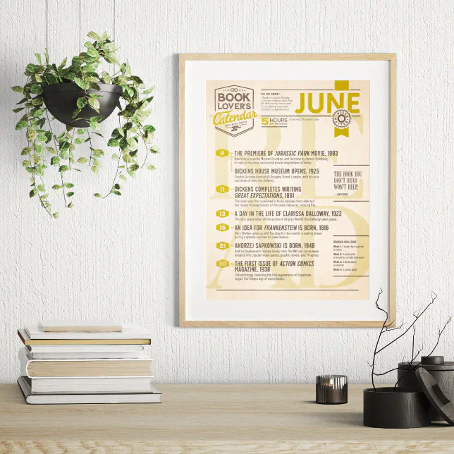 Literary Calendar June Poster | Zazzle