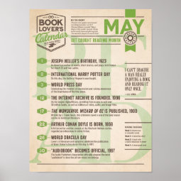 Literary Calendar May Poster | Zazzle