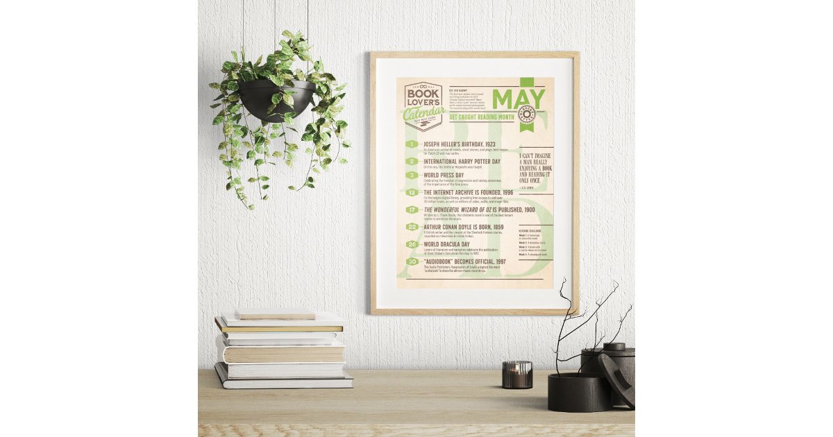 Literary Calendar May Poster | Zazzle