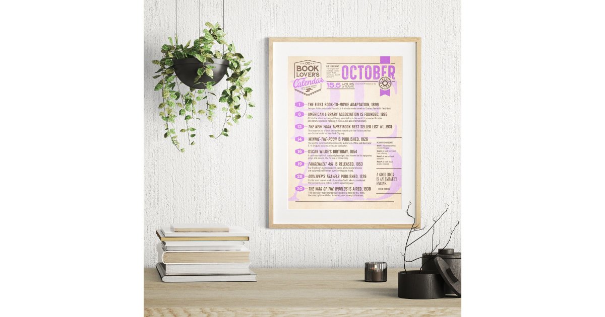 Literary Calendar October Poster | Zazzle