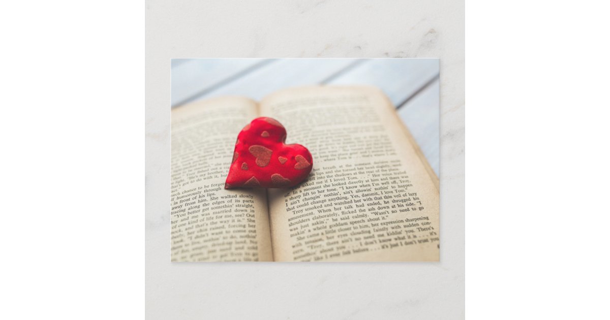 Literary Heart Postcard | Zazzle
