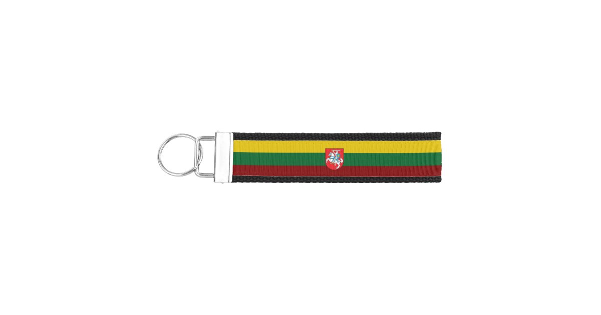 Lithuania flag-coat of arms wrist keychain | Zazzle