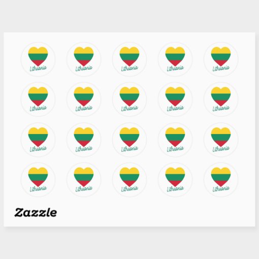 Lithuania Flag Heart Classic Round Sticker | Zazzle