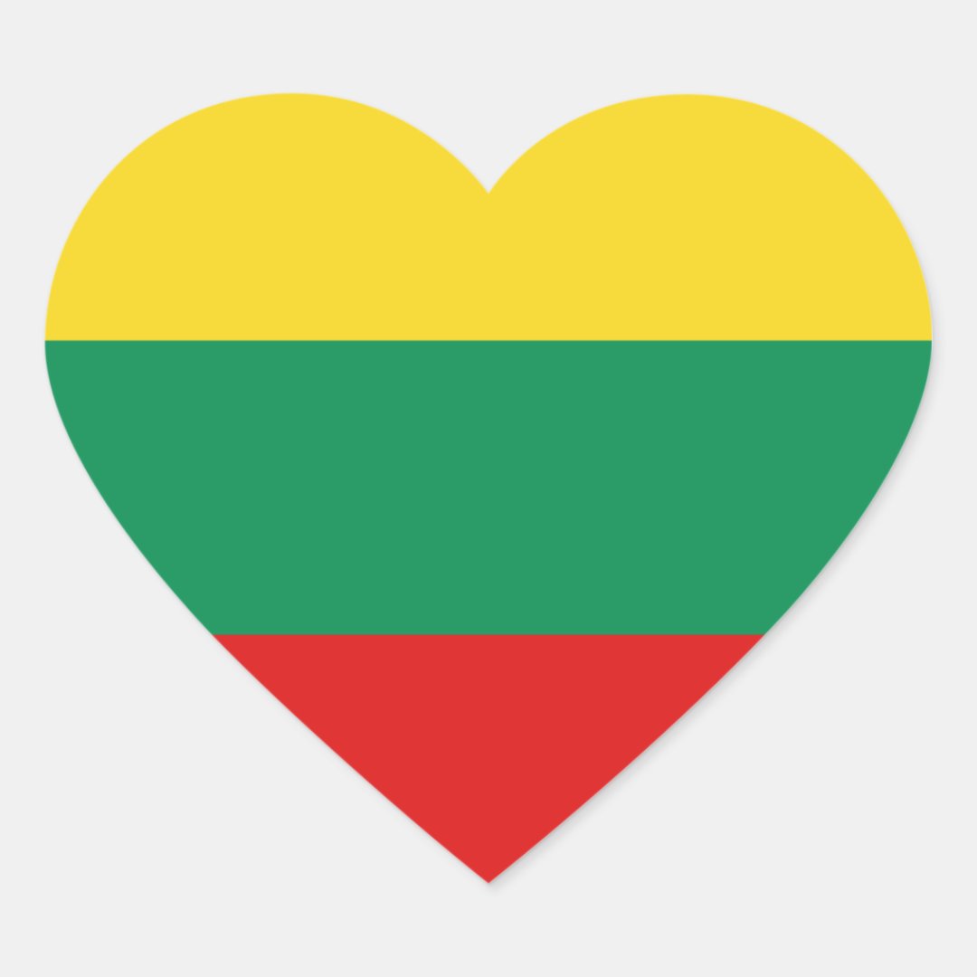 Lithuania Flag Heart Sticker | Zazzle