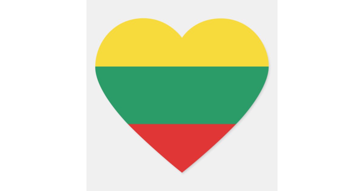 Lithuania Flag Heart Sticker | Zazzle