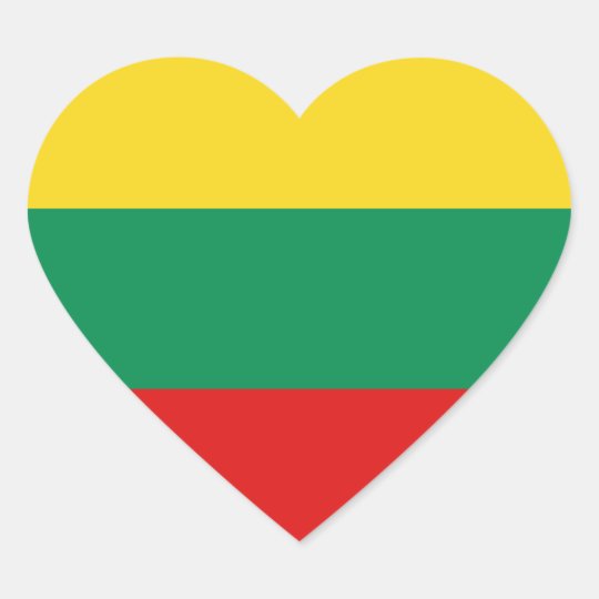 Lithuania Flag Heart Sticker | Zazzle.com