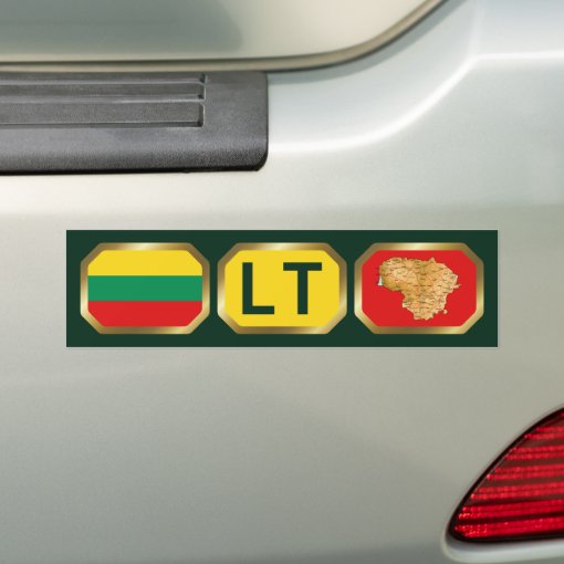 Lithuania Flag Map Code Bumper Sticker | Zazzle