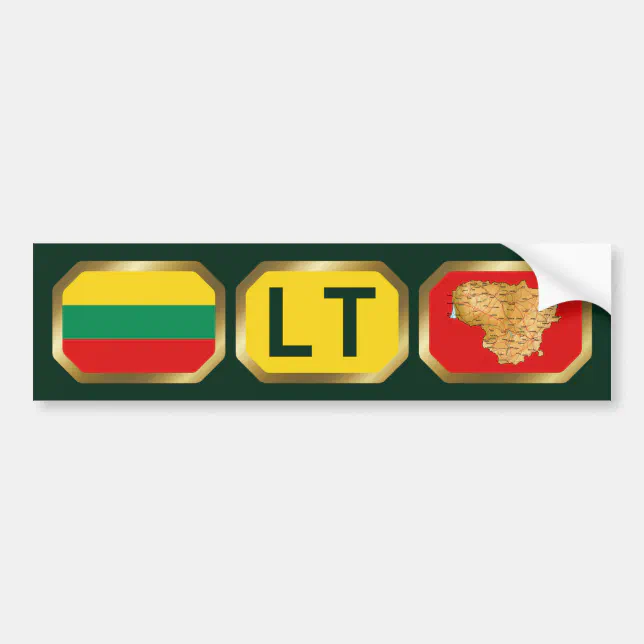 Lithuania Flag Map Code Bumper Sticker | Zazzle
