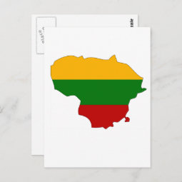 Lithuania flag map postcard | Zazzle
