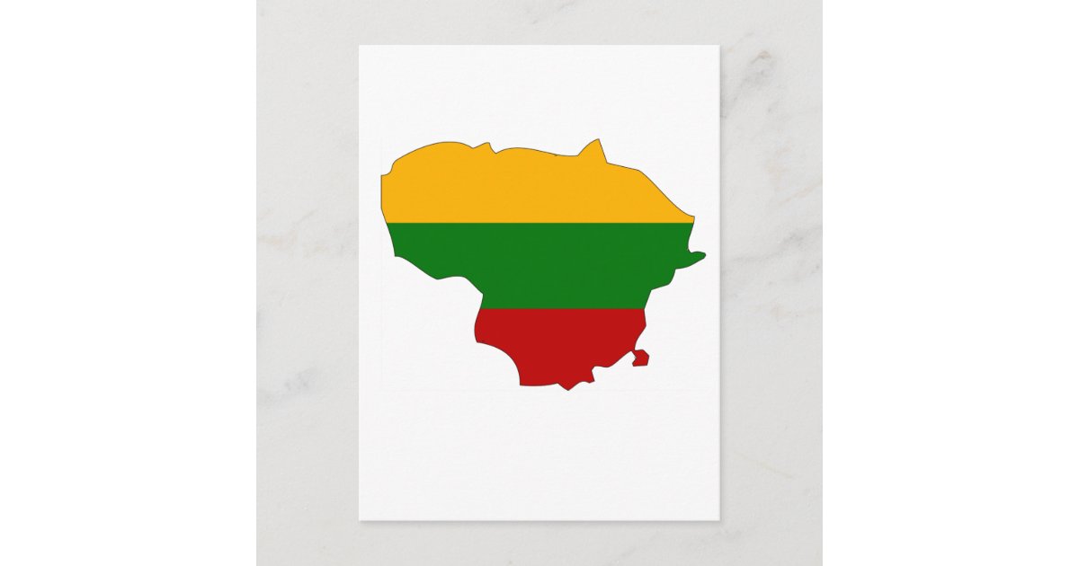 Lithuania flag map postcard | Zazzle