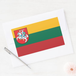 Lithuania Flag with Vytis Rectangular Sticker | Zazzle