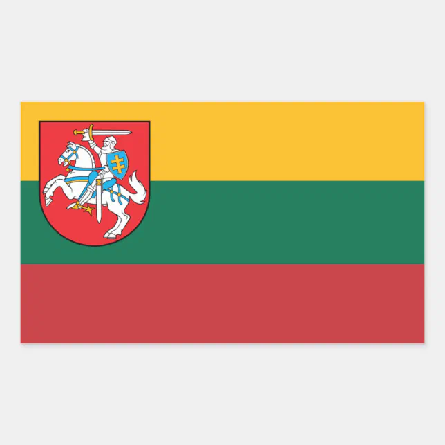 Lithuania Flag with Vytis Rectangular Sticker | Zazzle