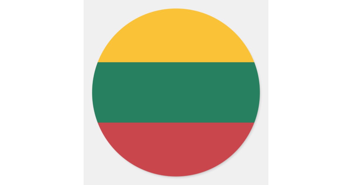 Lithuania (Lithuanian) Flag Classic Round Sticker | Zazzle