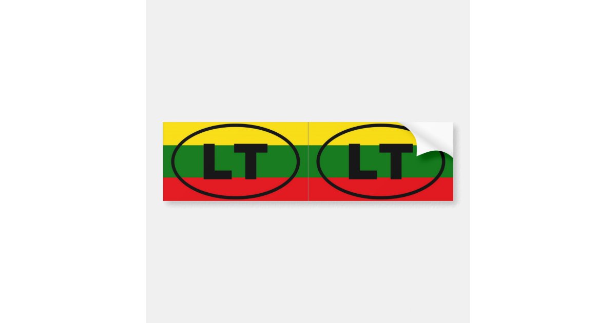 Lithuania LT European oval Bumper Sticker | Zazzle