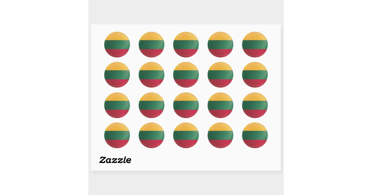 Lithuania Round Icon Flag Classic Round Sticker | Zazzle
