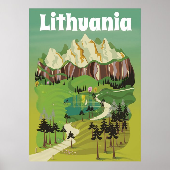 Lithuania vintage style travel poster | Zazzle.com