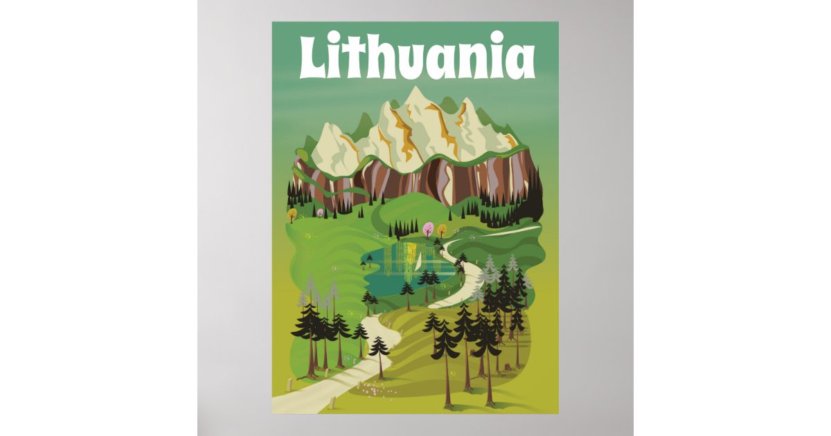 Lithuania vintage style travel poster | Zazzle