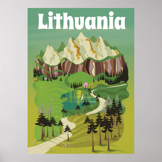Lithuania vintage style travel poster | Zazzle