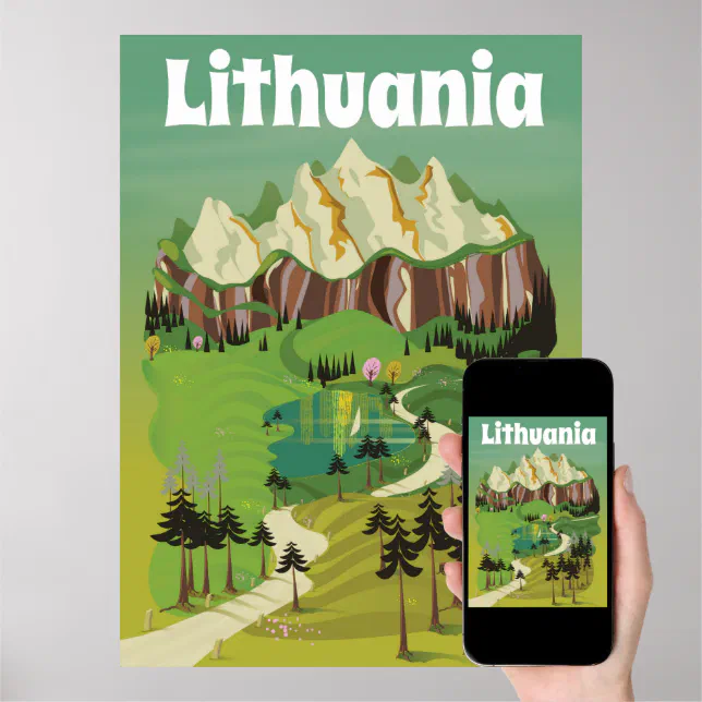 Lithuania vintage style travel poster | Zazzle