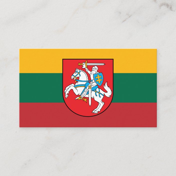 Lithuanian Flag & Coat of Arms, Flag of Lithuania Business Card ...