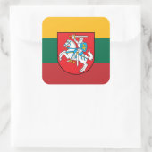 Lithuanian Flag & Coat of Arms, Flag of Lithuania Square Sticker | Zazzle