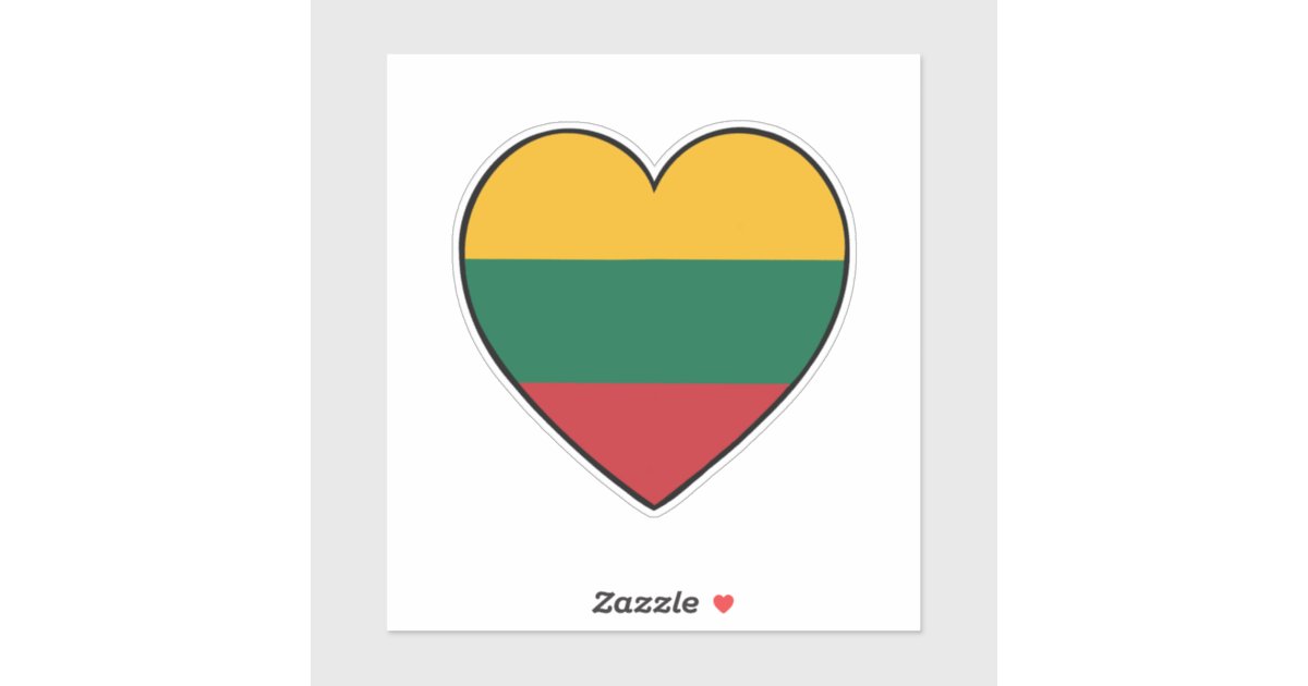 Lithuanian flag heart sticker | Zazzle