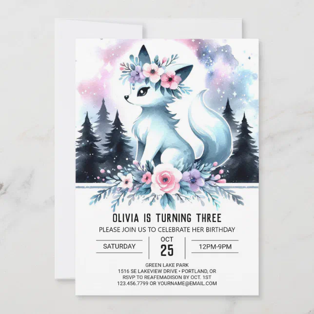 Little Adorable Wolf Birthday Invitation | Zazzle