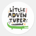 Little Adventurer Alligator Classic Round Sticker | Zazzle