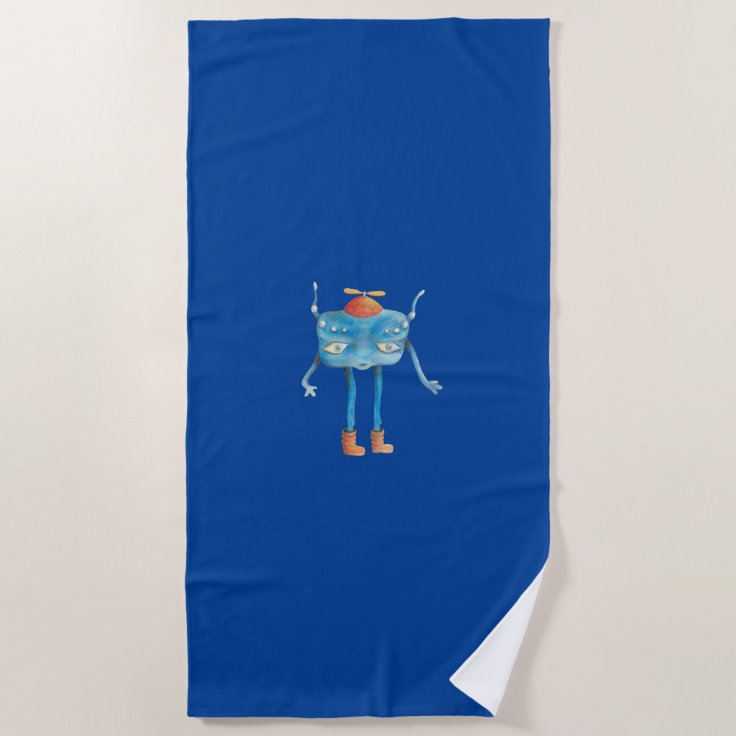 Little Alien Pi Illustration Beach Towel | Zazzle