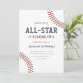 Little All-Star Baseball Boys 2nd Birthday Party Invitation | Zazzle