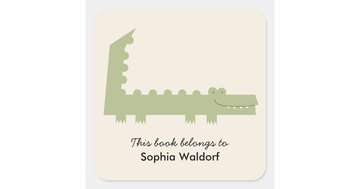 Little Alligator Square Sticker | Zazzle