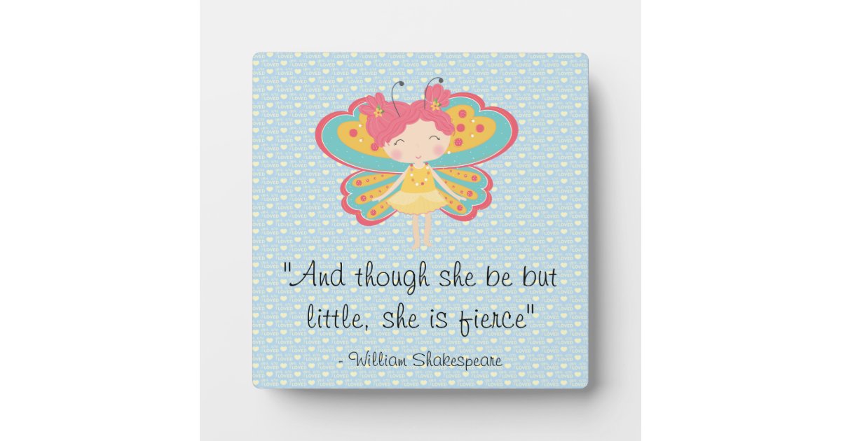 Little and Fierce Butterfly Fairy Plaque | Zazzle