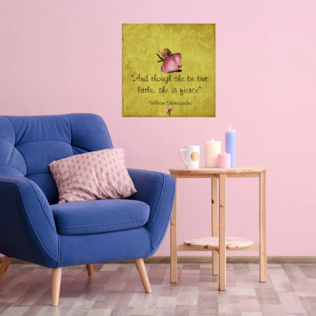 Little and Fierce Shakespeare Butterfly Poster | Zazzle