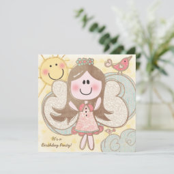 Little Angel Customized Birthday Invitations | Zazzle