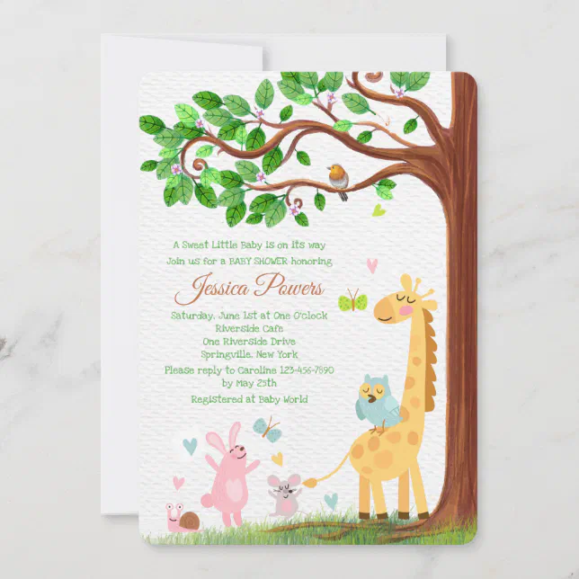 Little Animal Friends Baby Shower Invitation | Zazzle
